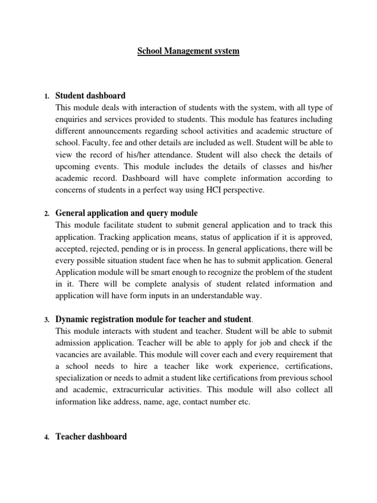 School Management System Project | PDF | Teachers | Human Resource ...