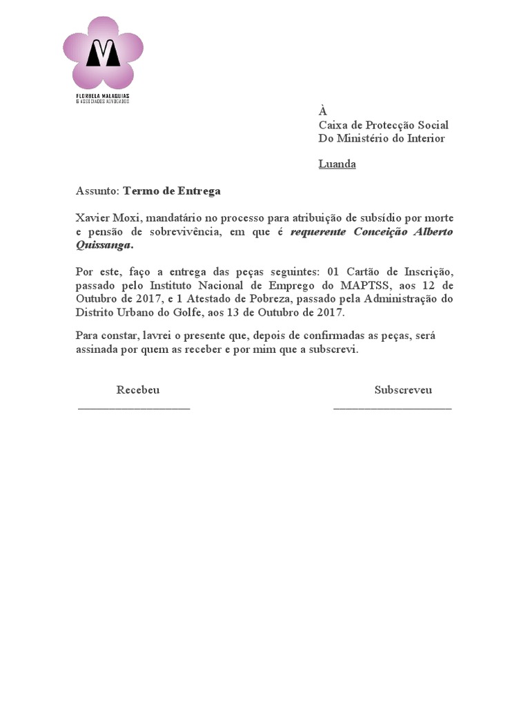 Termo de Entrega | PDF