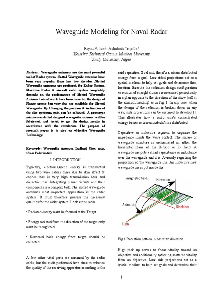 Waveguide Modeling For Naval Radar | PDF | Waveguide | Antenna (Radio)