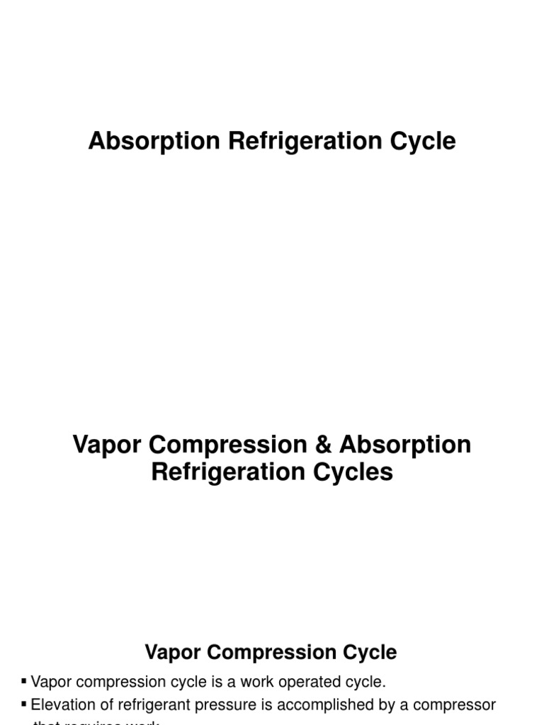 Absorption Refrigeration Cycle | PDF | Refrigeration | Automation