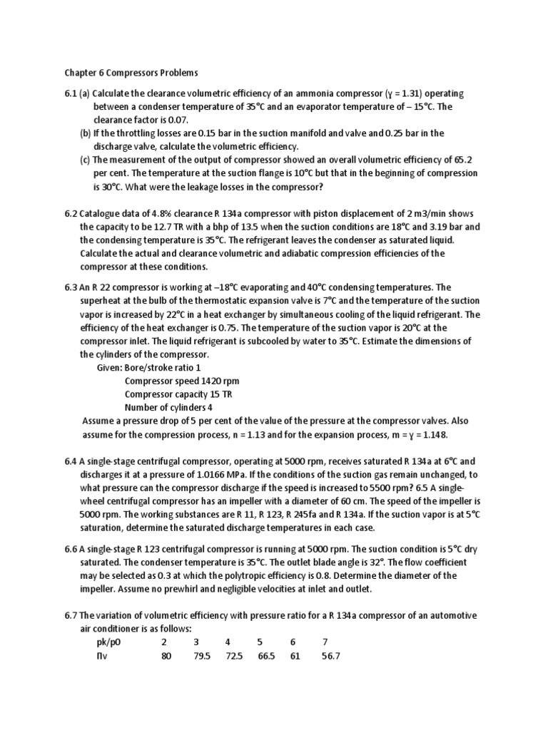 Compressor Efficiency Calculations | PDF | Heat Exchanger | Chemical ...