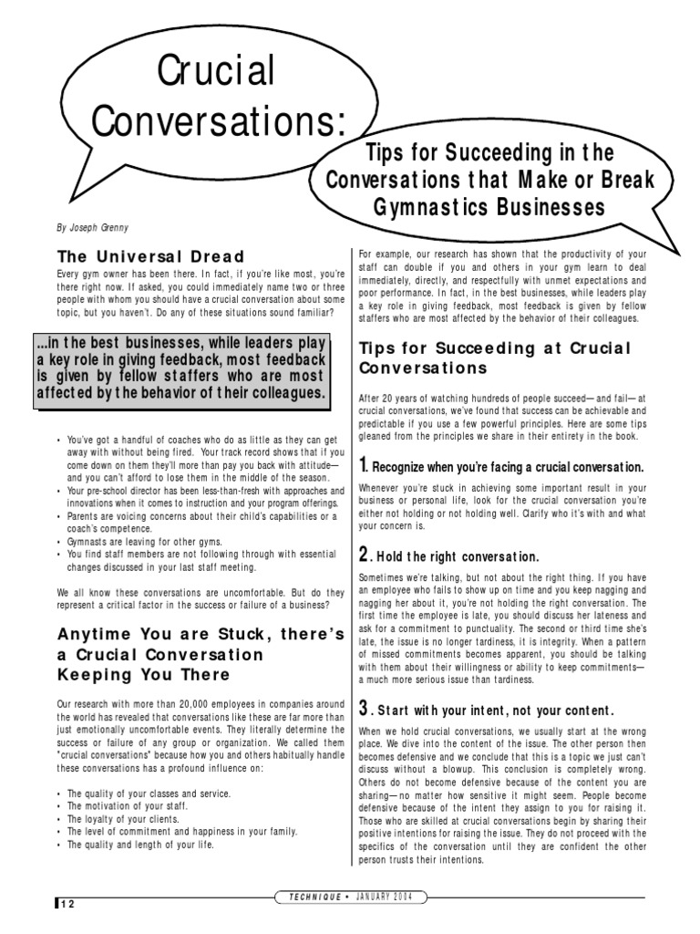 Crucial Conversations:: Tips For Succeeding in The Conversations That ...