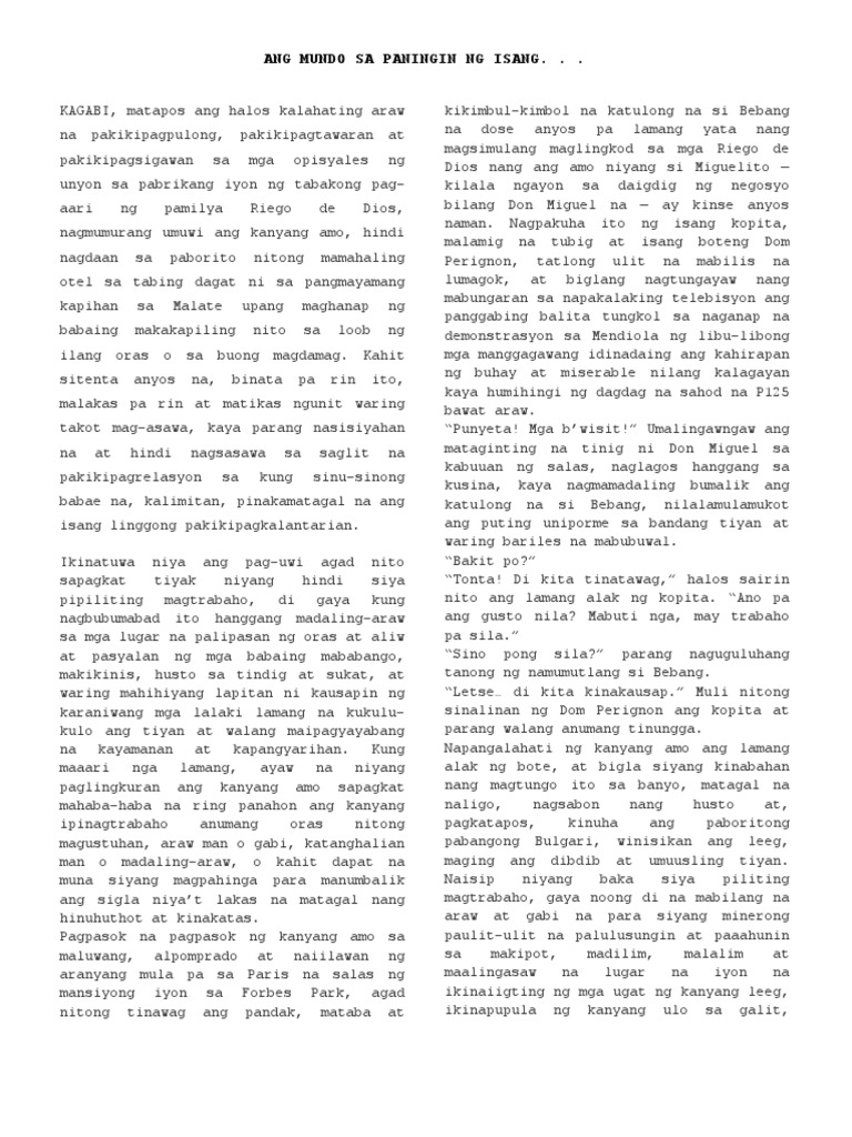 Ang Mundo Sa Paningin NG Isang | PDF