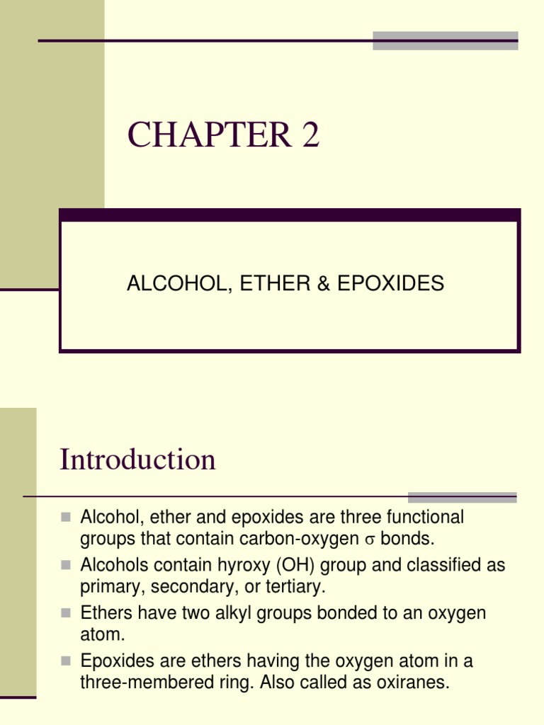Alcohol Ether Epoxide | PDF | Ether | Alcohol