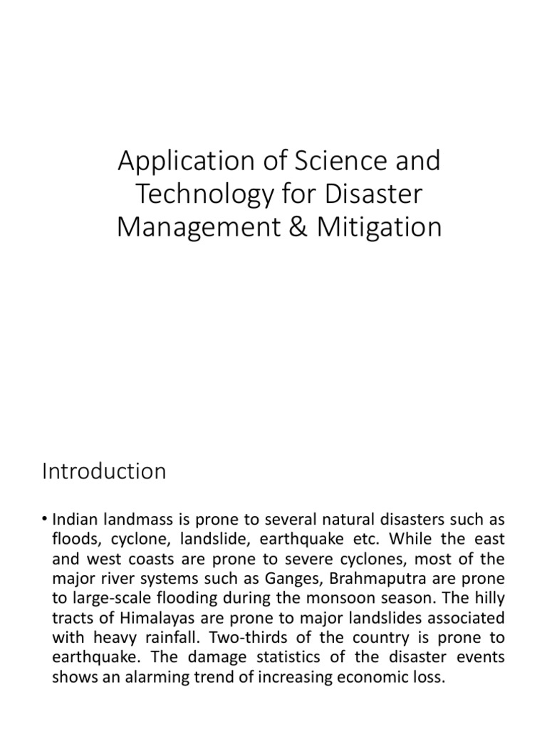 Application of Science and Technology For Disaster Management PDF ...