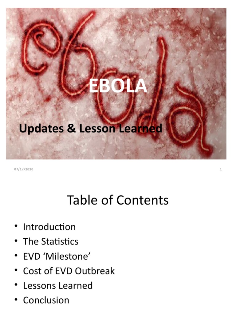 Ebola Outbreak: Updates & Lessons | PDF | Ebola Virus Disease | Animal ...