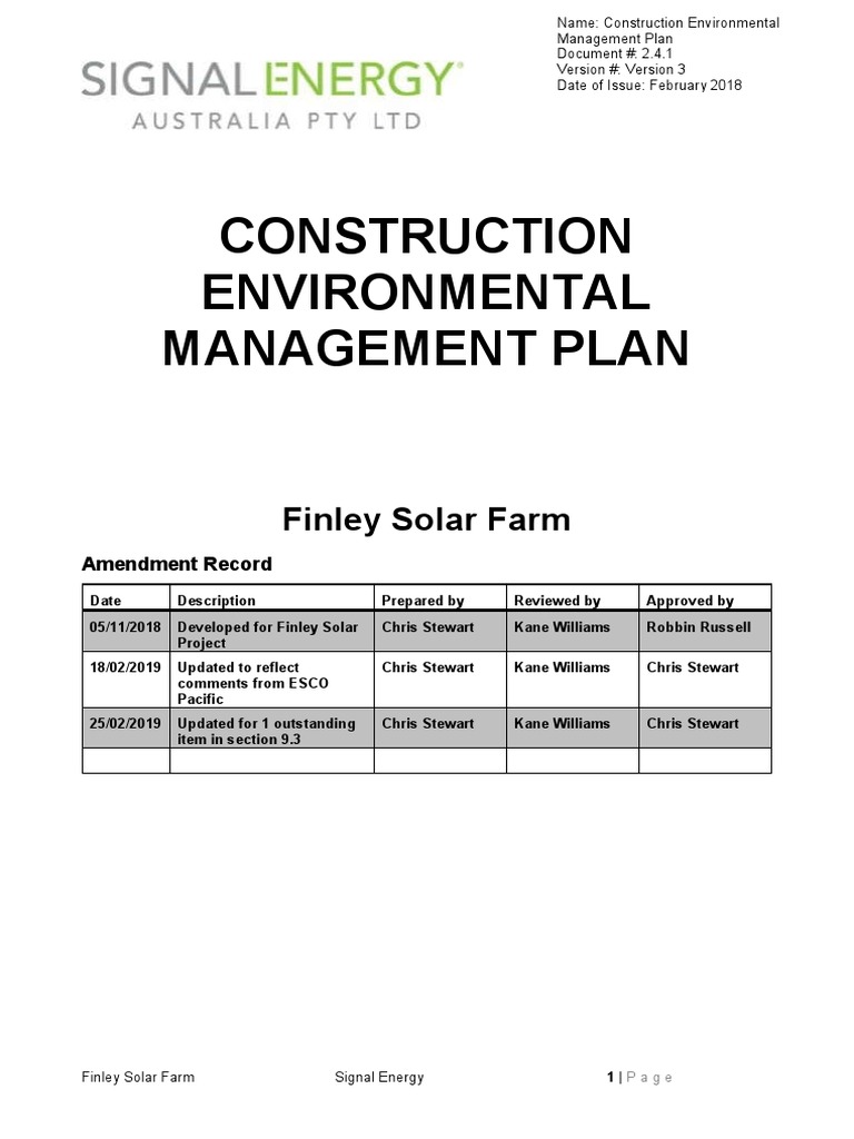 Construction Environmental Management Plan PDF | PDF | Road | Traffic