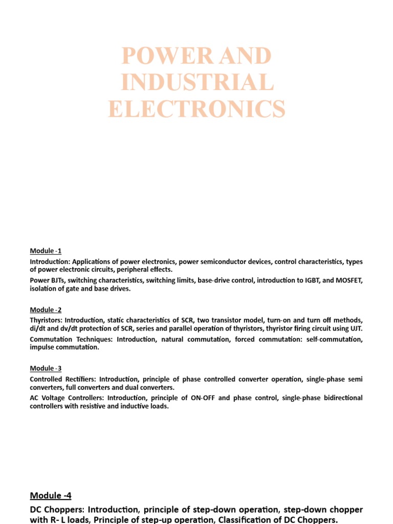 Power Electronics PPT 1st Module (Autosaved) | PDF | Power Electronics ...