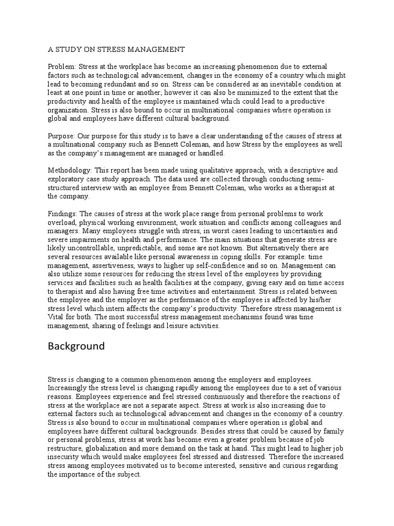 Managing Workplace Stress Effectively | PDF | Stress Management ...