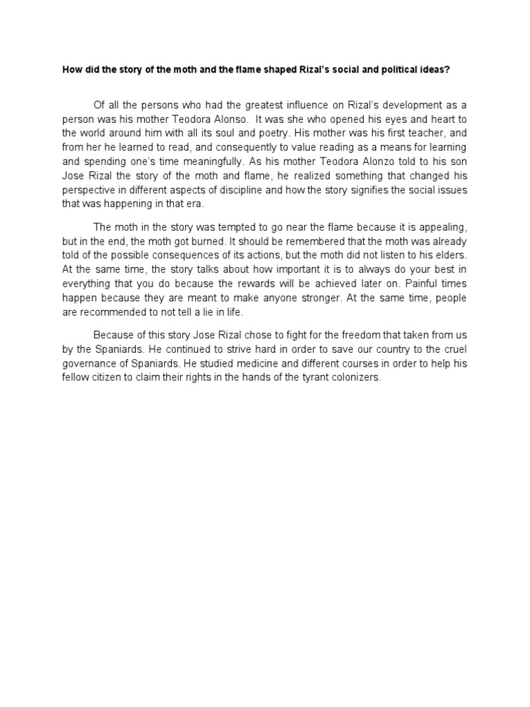 The Moth and The Flame - Rizal | PDF