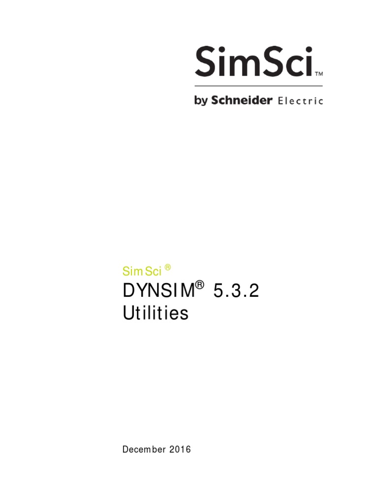 Dynsim 5.3.2 Utilities: Simsci | PDF | Parameter (Computer Programming ...