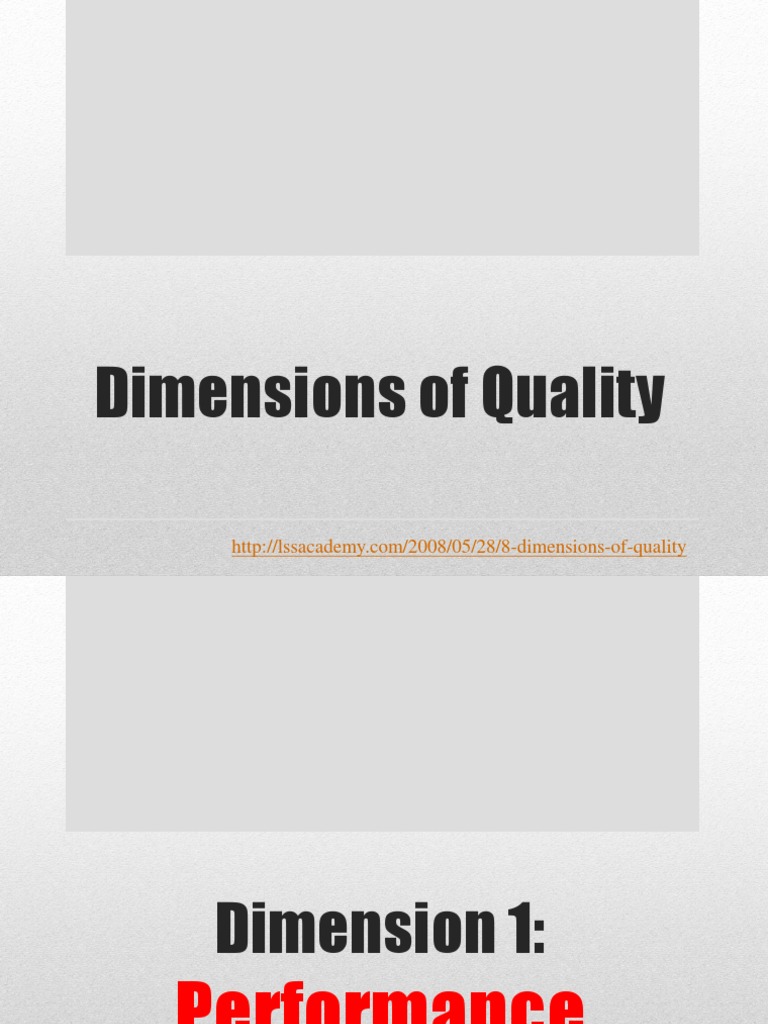 8 Dimensions of Quality Explained | PDF | Reliability Engineering ...