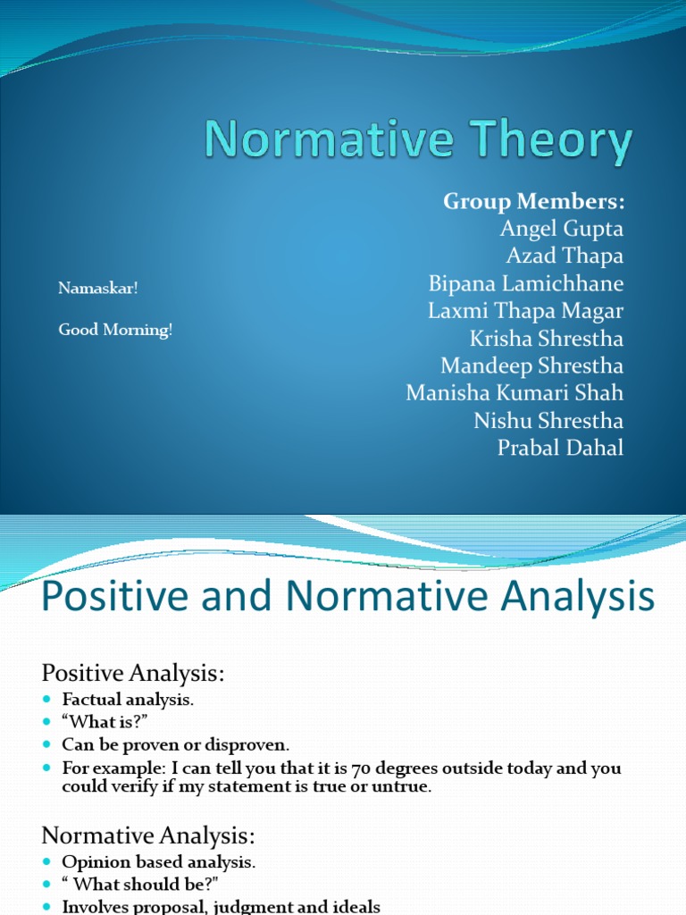 Normativetheory | PDF | Normative | Theory
