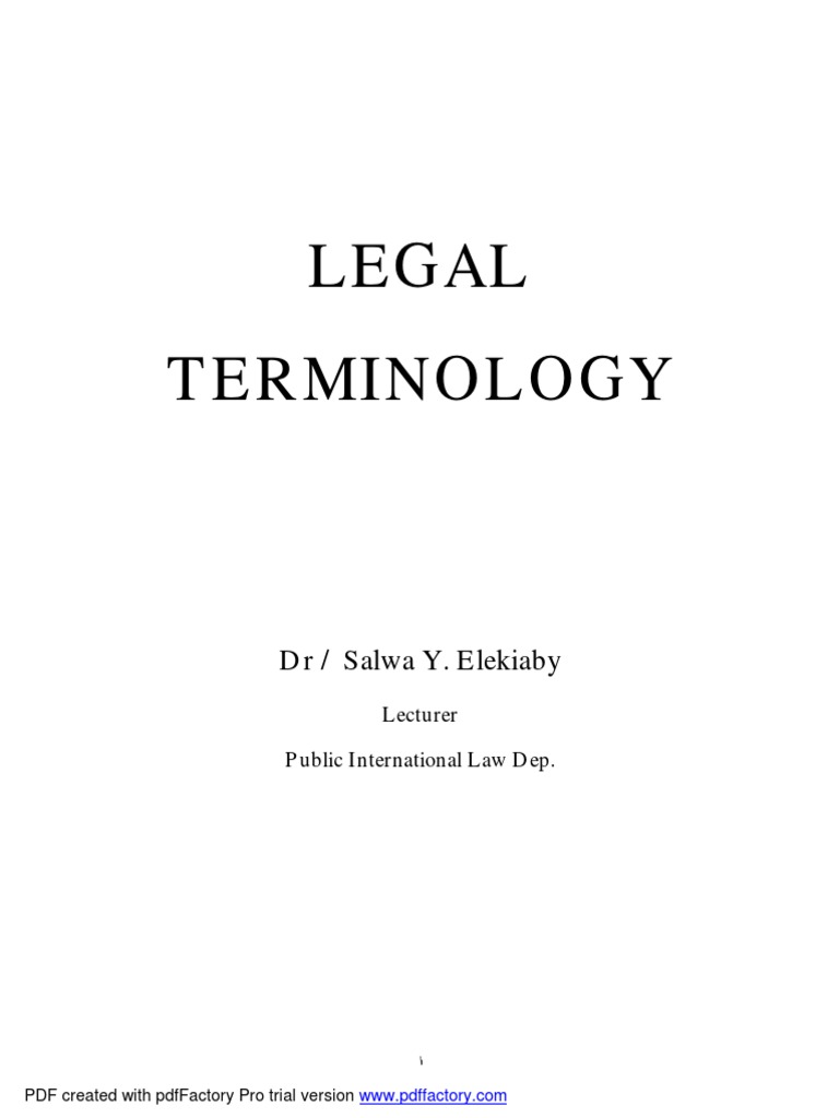 Legal Terminology | PDF | Ratification | Offer And Acceptance