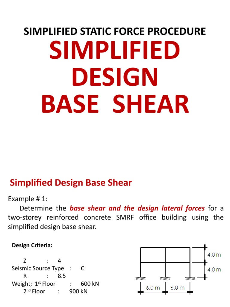 Simplified Static Force Procedure: Simplified Design Base Shear | PDF ...
