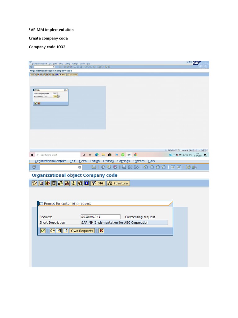 SAP MM Implementation: Create Company Code | PDF