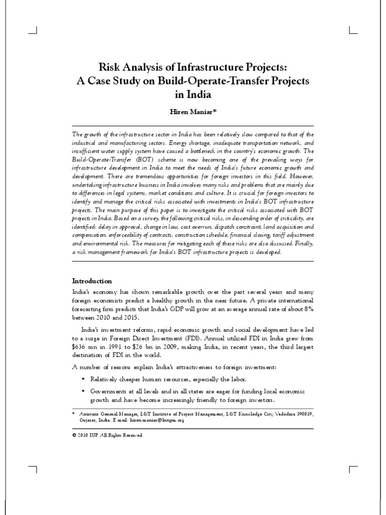 Risk Assessment in Bop Projects | PDF | Loans | Risk
