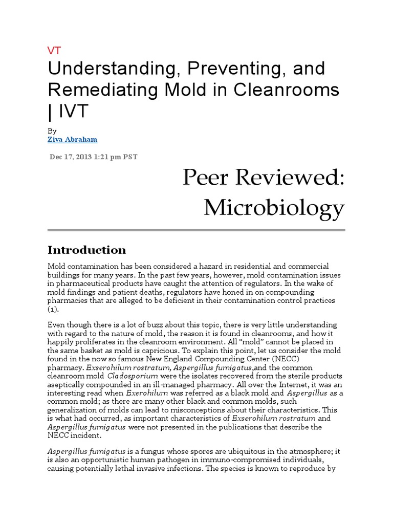 Mold in Cleanroom (JVT) | PDF