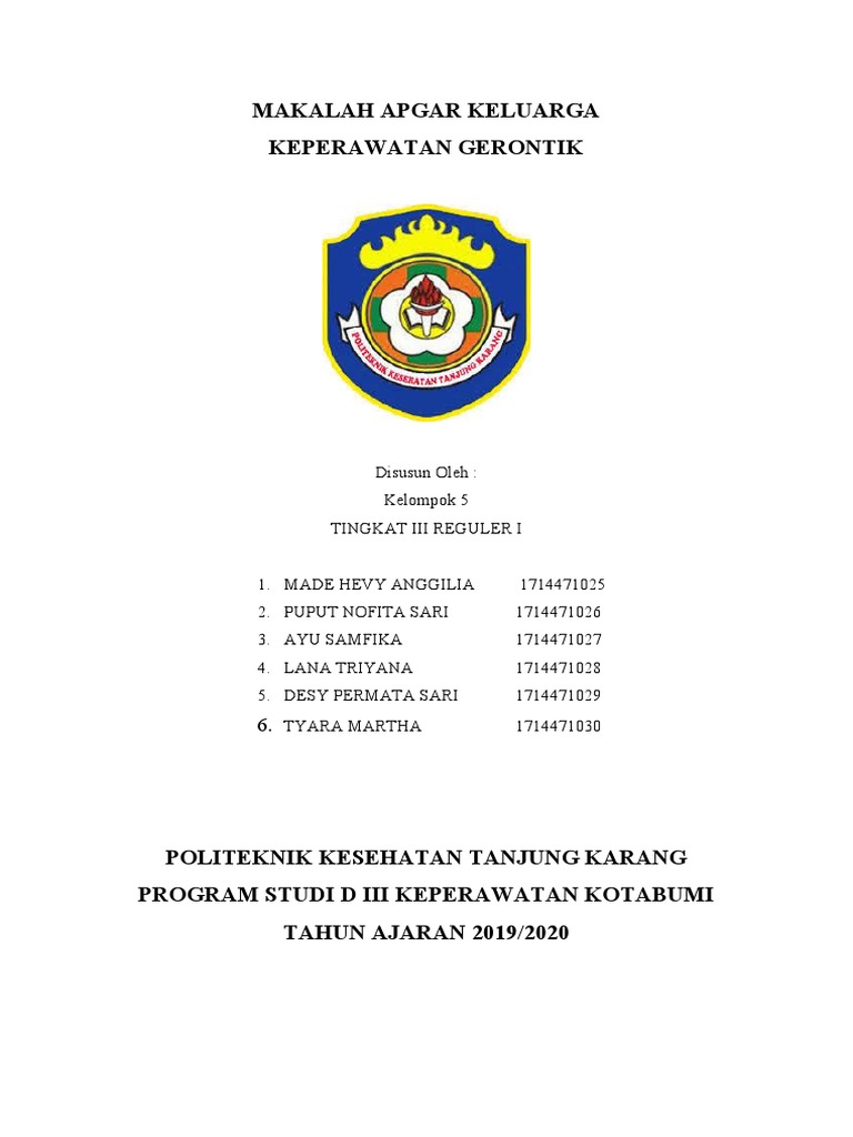 Apgar Keluarga Sebagai Alat Ukur Fungsi Sosial Keluarga Dalam Merawat Lansia Pdf 
