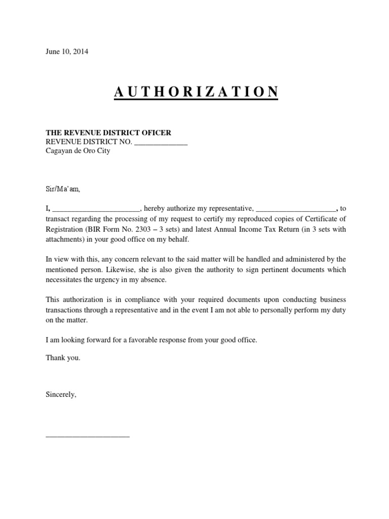 BIR CTC Authorization | PDF