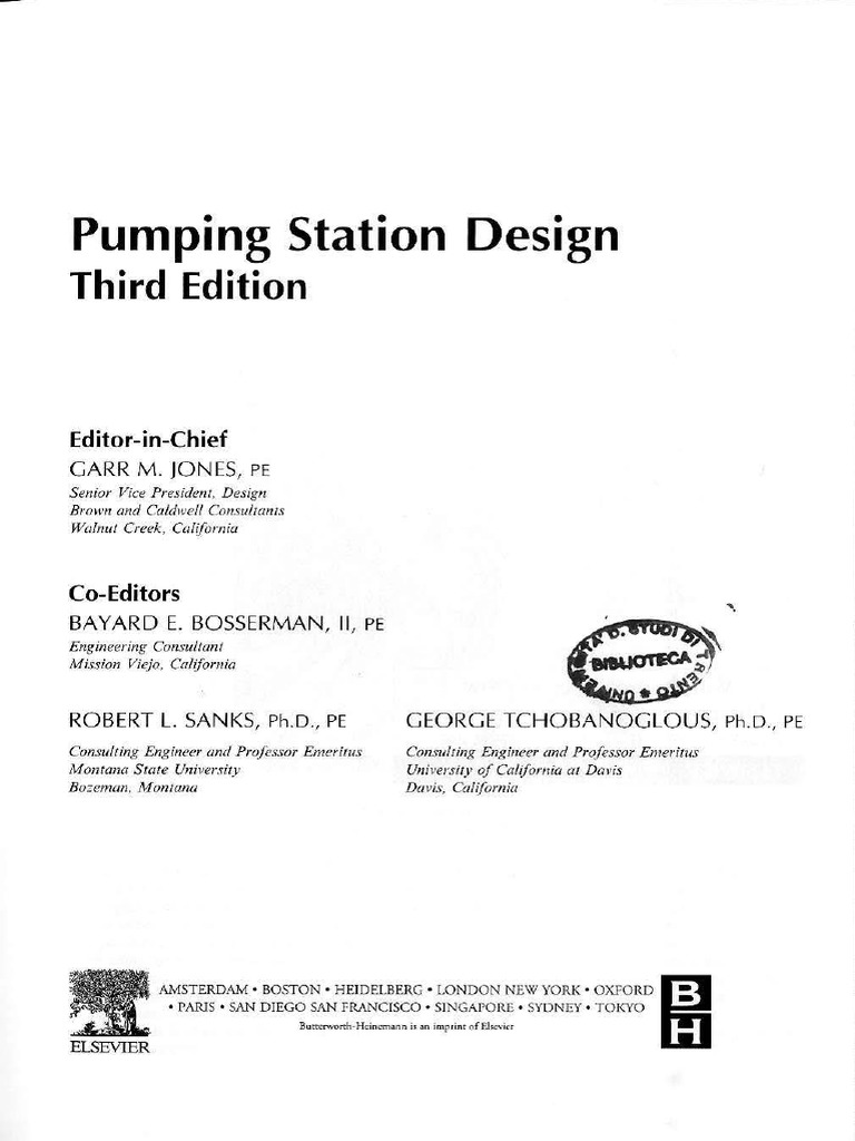Pumping Station Design: Third Edition | PDF | Pump | Instrumentation