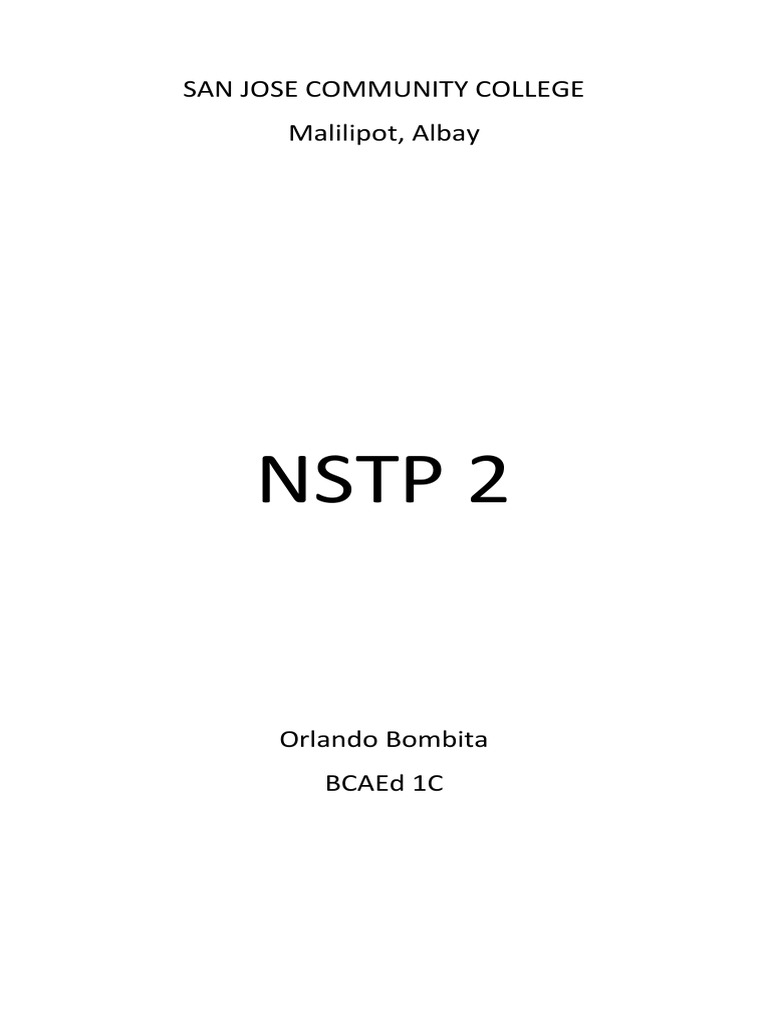 NSTP 2: San Jose Community College Malilipot, Albay | PDF | Service ...
