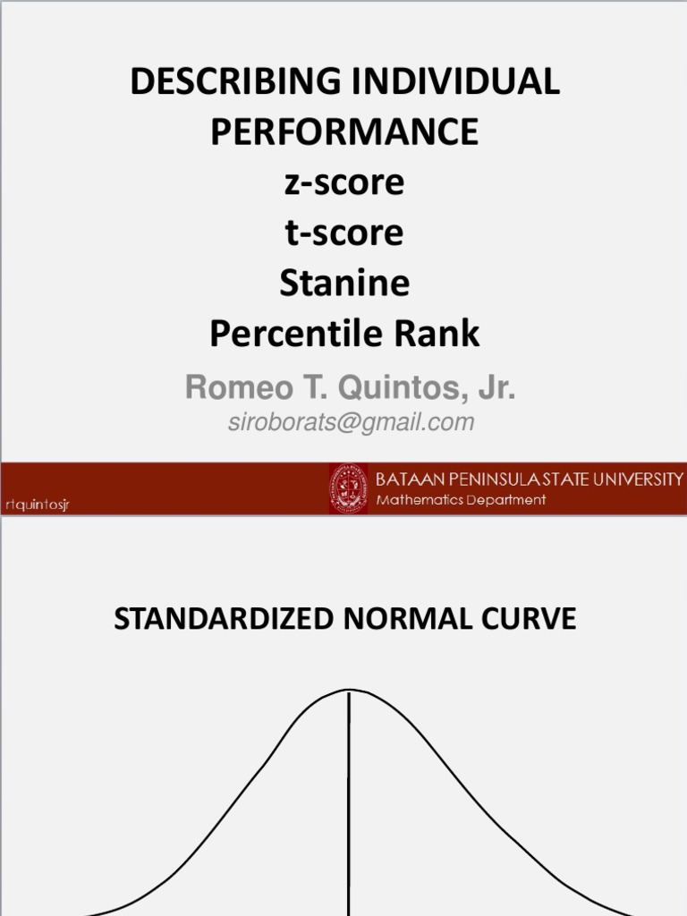 Describing Individual Performance | PDF | Standard Score | Standard ...