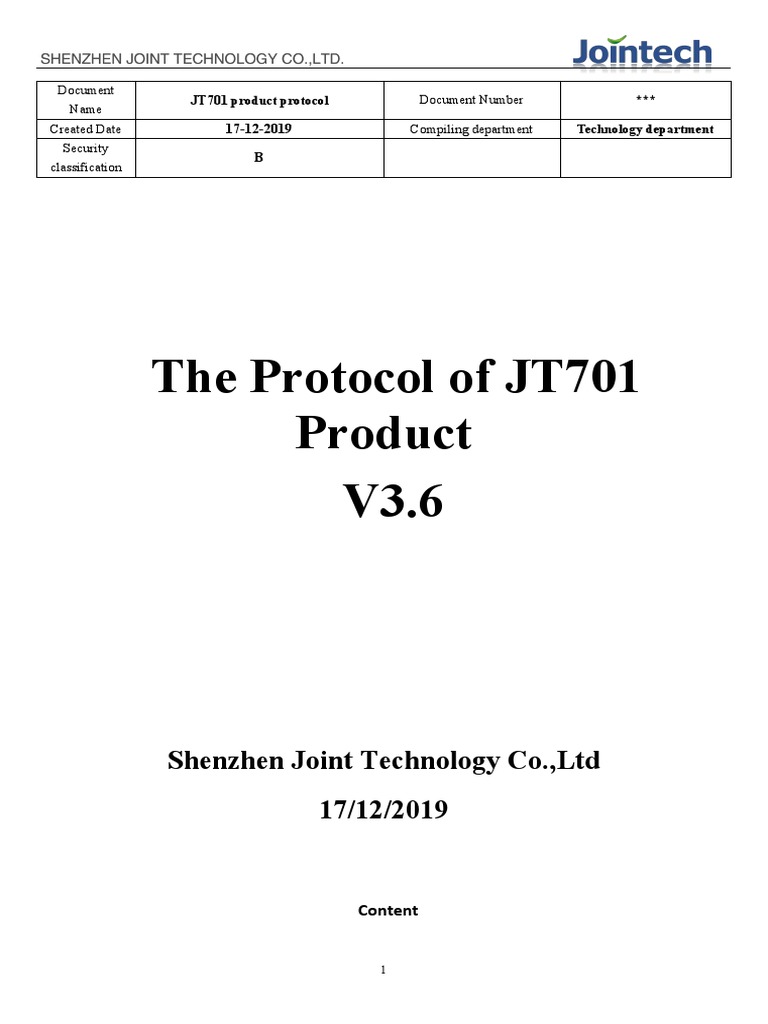 The Protocol of JT701 ProductV3.6 PDF | PDF | General Packet Radio ...