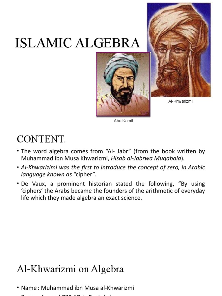 Islamic Algebra | PDF | Algebra | Elementary Mathematics