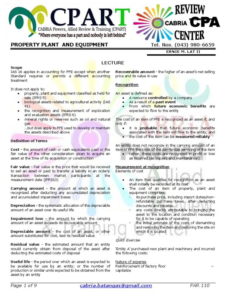 Understanding the Key Concepts of Accounting for Property, Plant and ...