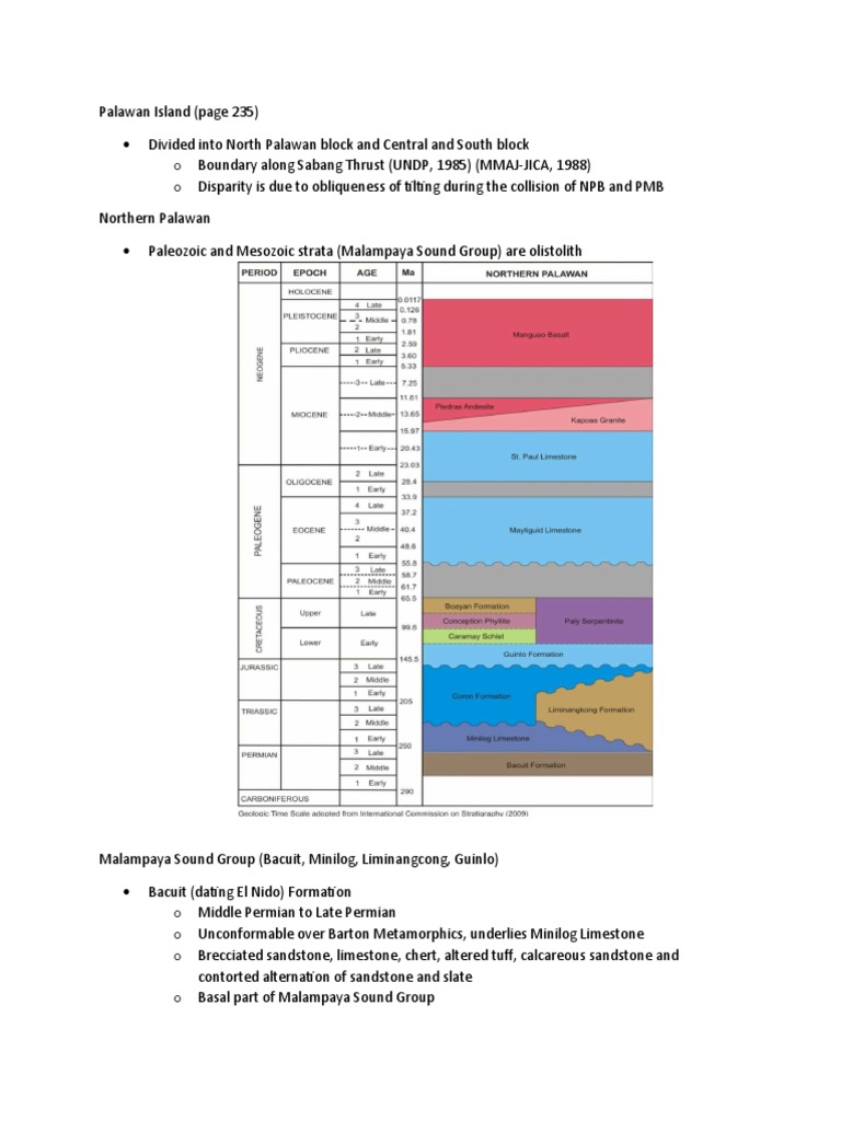 Geology of Palawan | PDF | Rock (Geology) | Shale