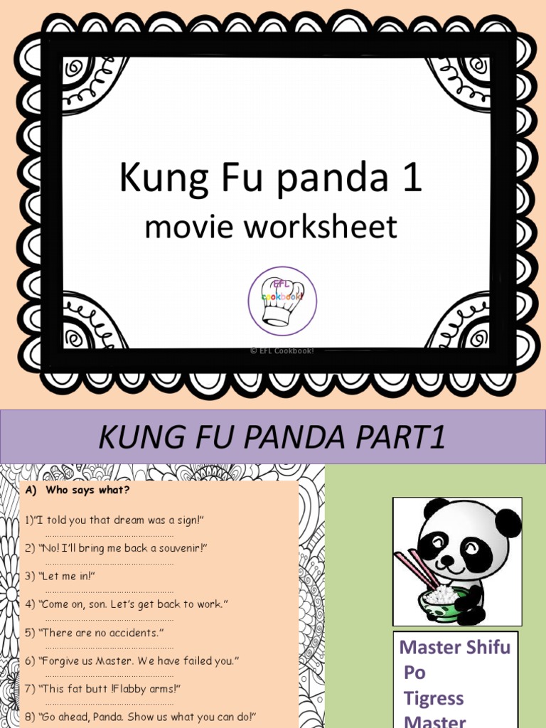 Kung Fu Panda 1: Movie Worksheet | PDF