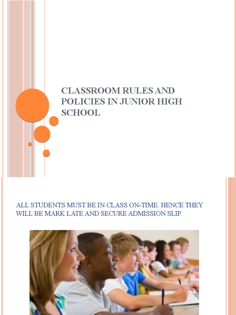 Classroom Rules for Junior High School | PDF