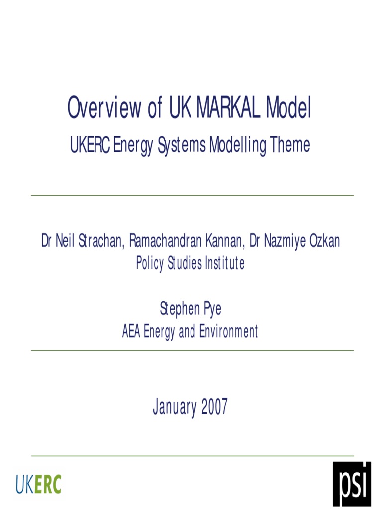 Overview of UK MARKAL Model | PDF | Electricity Generation | Macroeconomics