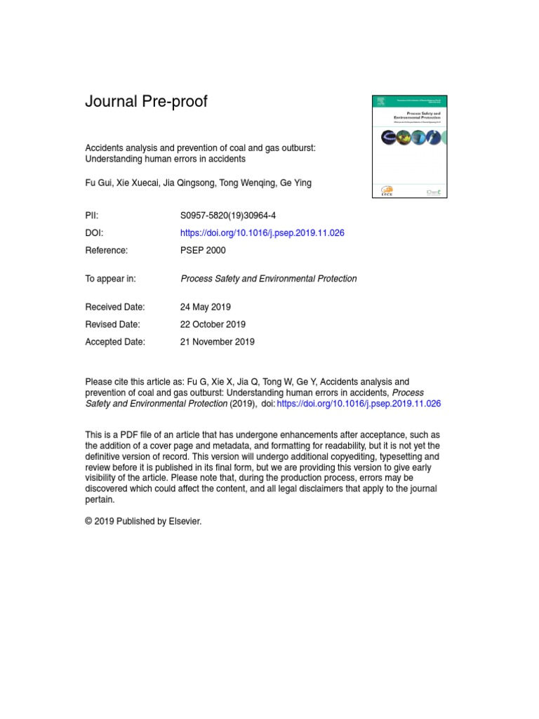 Journal Pre-Proof: Process Safety and Environmental Protection | PDF ...