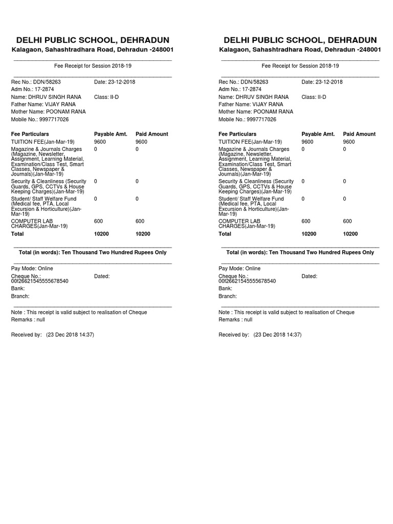 StudentFeeReceipt Dhruv PDF | PDF | Fee | Financial Services