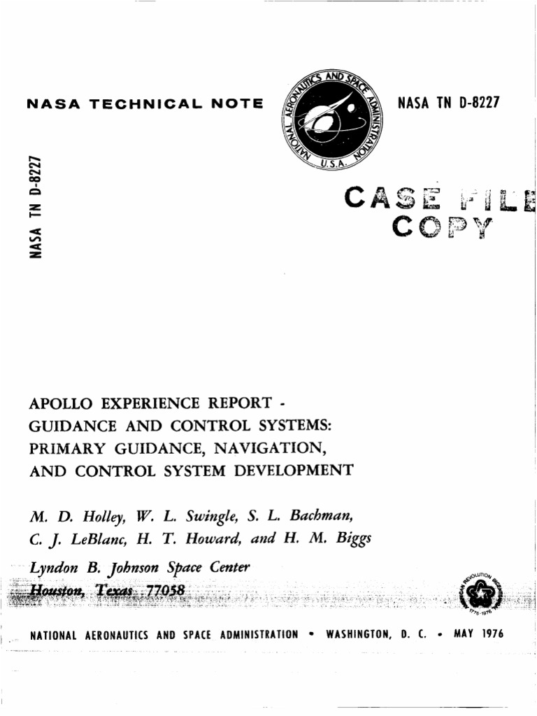 Apollo Experience Report Guidance and Control Systems Primary Guidance ...