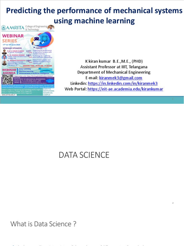 Machine Learning for Mechanical Systems | PDF | Machine Learning ...
