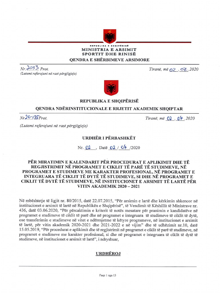 Urdher Perbashket Rash Qsha | PDF