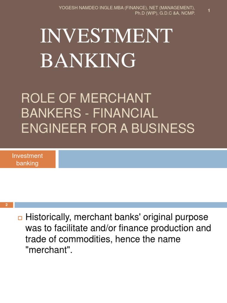 Introduction To Investment Banking PDF | PDF | Investment Banking ...