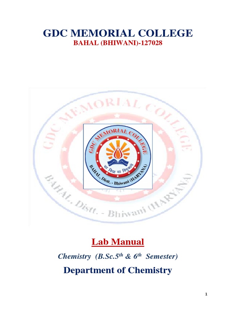 Chemistry B.SC Final Year Lab Manual - 1 PDF | PDF | Salt (Chemistry ... Chemistry B.SC Final Year Lab Manual - 1 PDF | PDF | Salt (Chemistry ...
