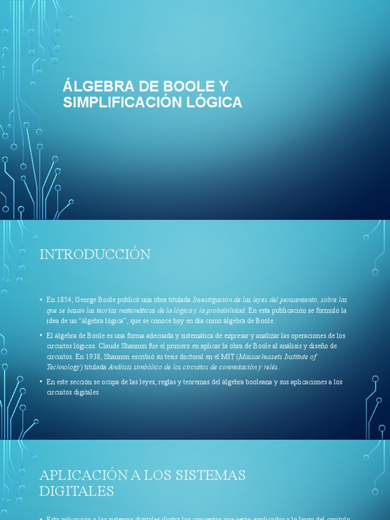 Álgebra de Boole y | PDF | Álgebra de Boole | Enseñanza de matemática