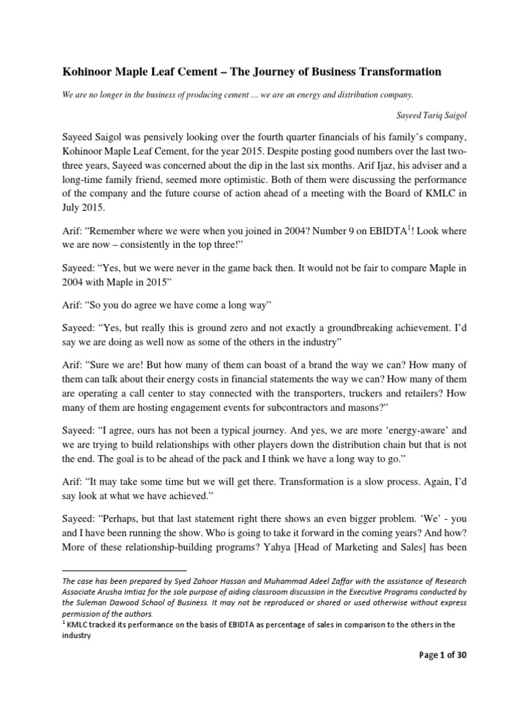 Maple Leaf Case Study | PDF | Brand | Enterprise Resource Planning