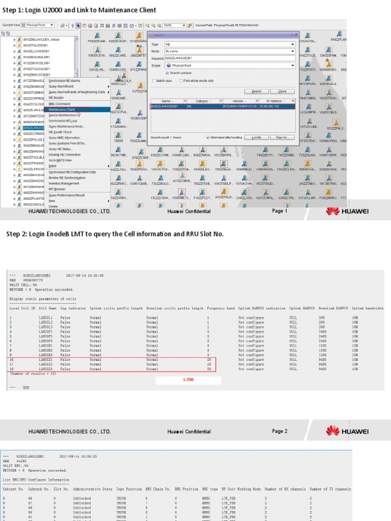 Step 1: Login U2000 and Link To Maintenance Client: Huawei Technologies ...