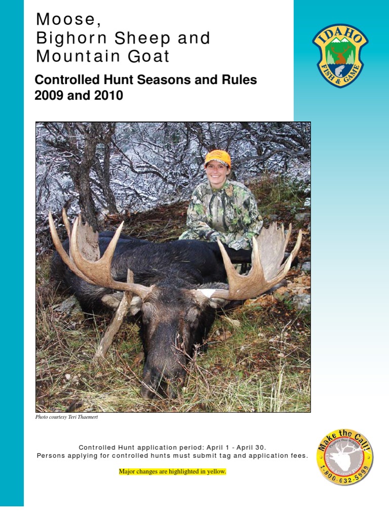 2010 Idaho Moose, Bighorn Sheep and Mountain Goat Brochure | PDF ...