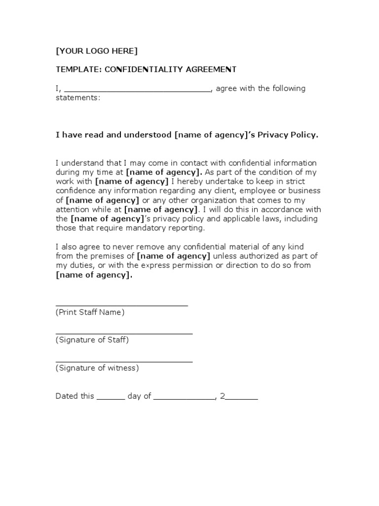Celebrity Confidentiality Agreement Template | PDF
