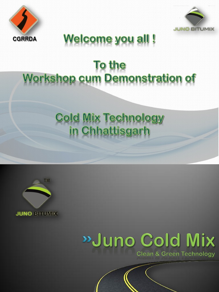 Juno Bitumix Cold Mix Technology Presentation | PDF | Asphalt | Road ...