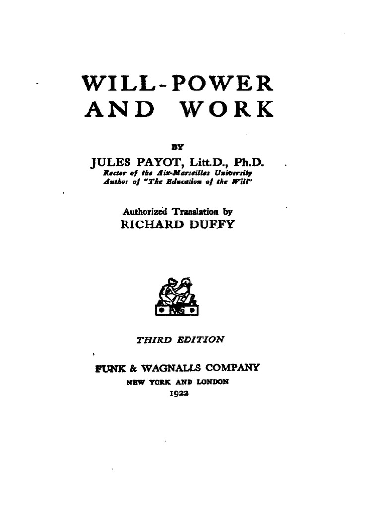 Jules Payot - Will - Power and Work | PDF