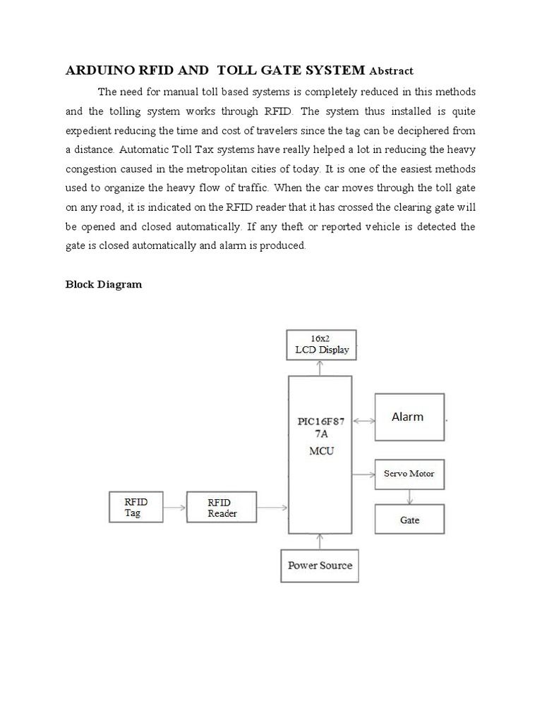 Arduino Rfid and Toll Gate System | PDF | Business