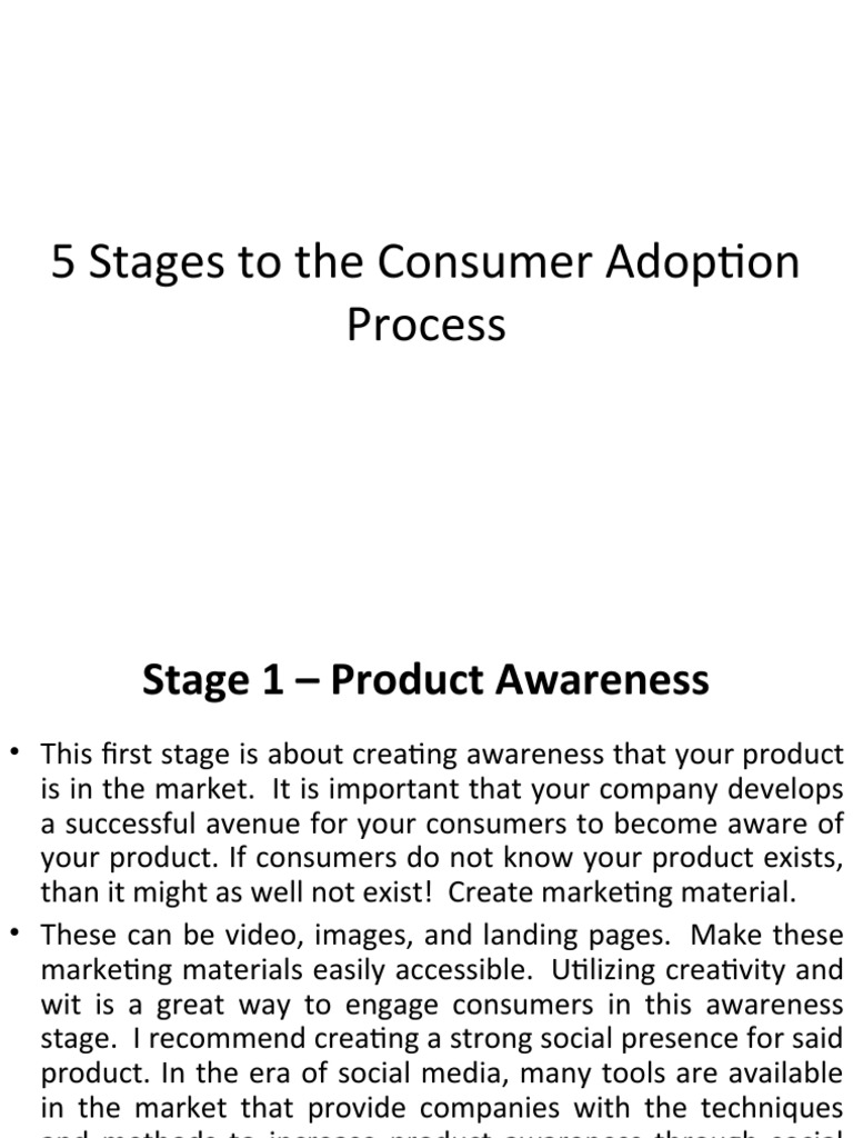 5 Stages To The Consumer Adoption Process | PDF | Social Media ...